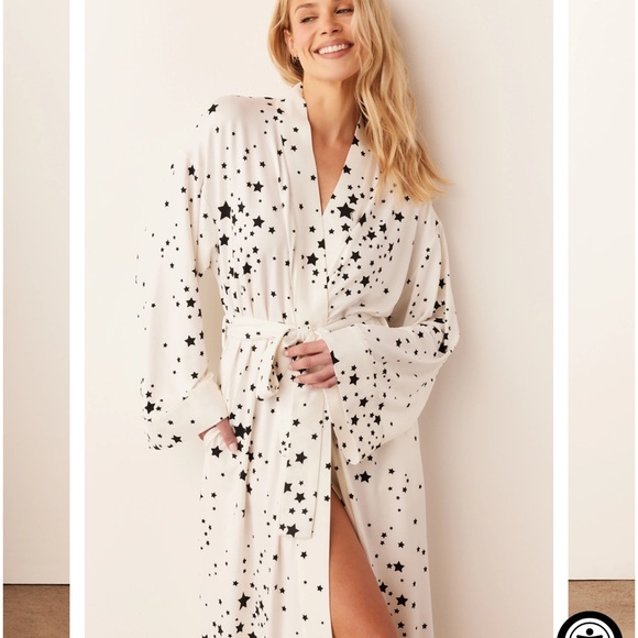 mason grey | Intimates & Sleepwear | Kaia Kimono Robe White Stars Mason ...